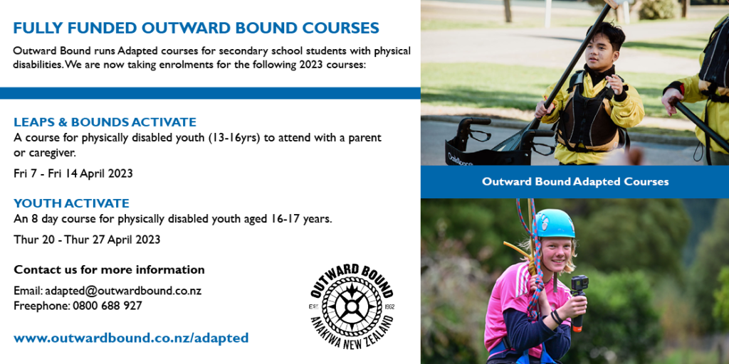 2023 Fully Funded Outward Bound Courses for teens with physical disabilities – Ngā Puna O Waiōrea