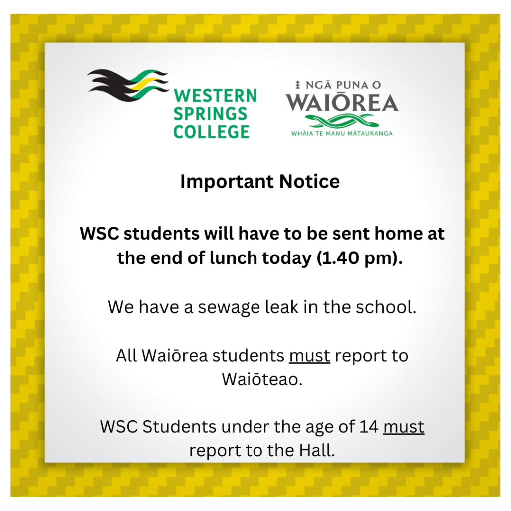 School closure due to sewage leak (Mon 14 August, 1:40pm) – Ngā Puna O ...